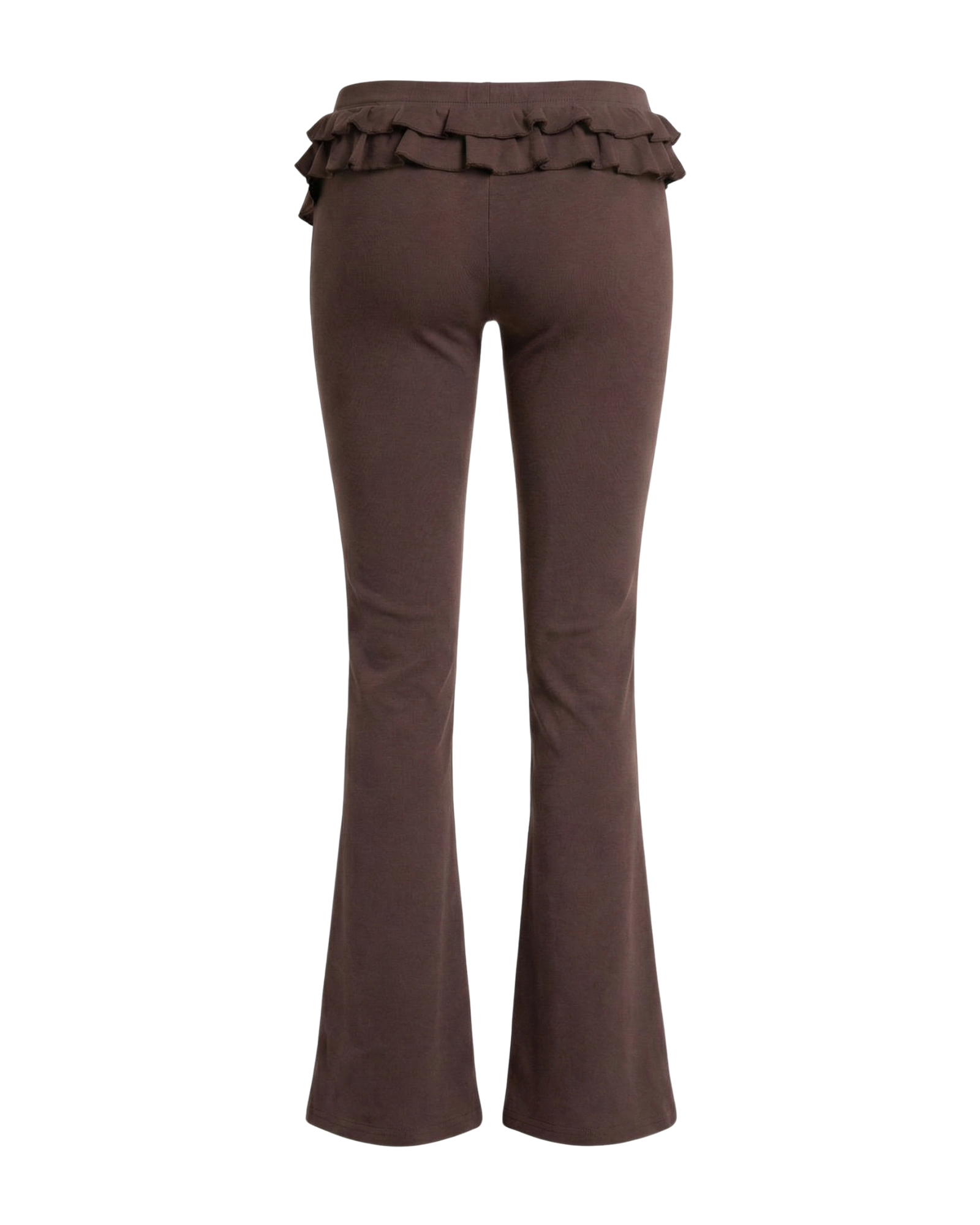 BOOT CUT LOW RISE PANTS WITH ASYMETRIC RUFFLE DETAILS – Sudietuz